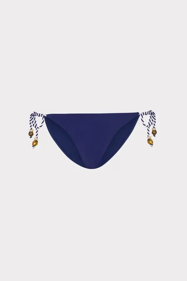 MILLY Two Tone Rope Bikini Bottom - Navy