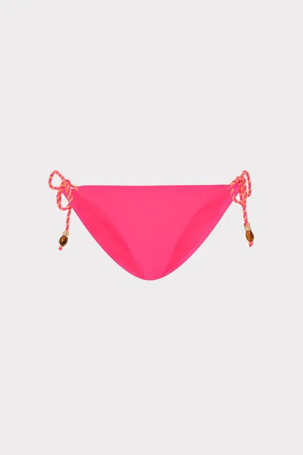 MILLY Two Tone Rope Bikini Bottom - Pink