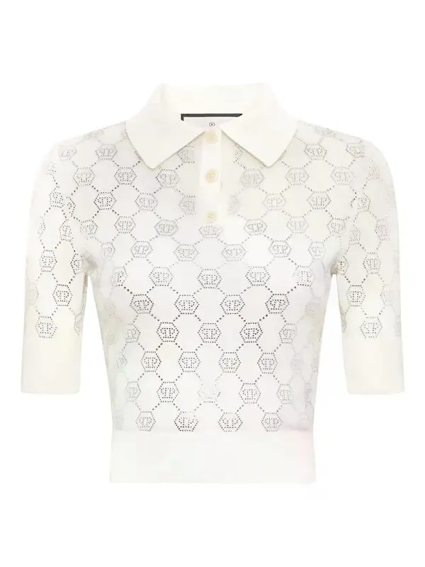 Philipp Plein Monogram Knitted Polo Shirt