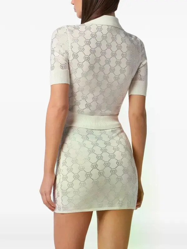 Philipp Plein Monogram Knitted Polo Shirt