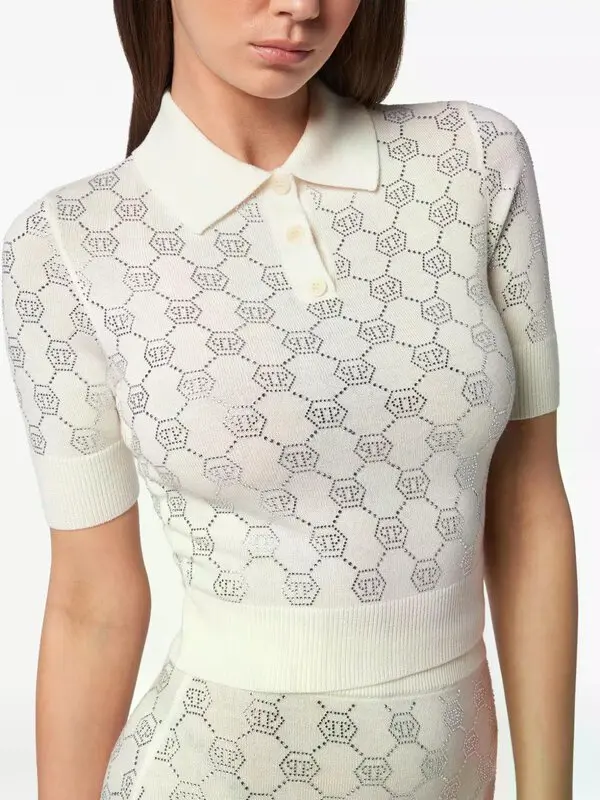 Philipp Plein Monogram Knitted Polo Shirt