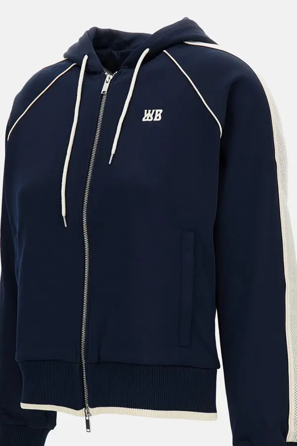 WALES BONNER Anthem Terry Cotton Blend Hoodie - Blu