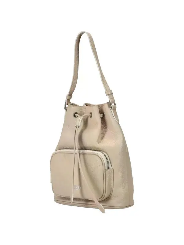LA ROSE Pocket Drawstring Satchel - Neutrals