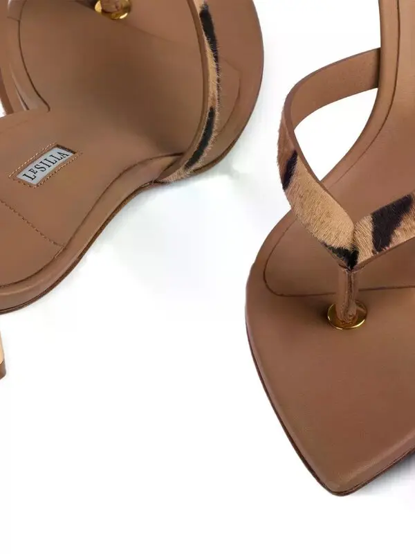 LE SILLA Gisele Heeled Sandals With Animal Print Detail - Neutrals