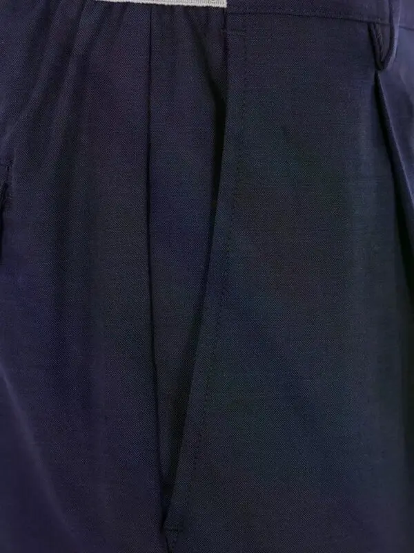 Eleventy Drawstring-waist Pleated Trousers - Blue