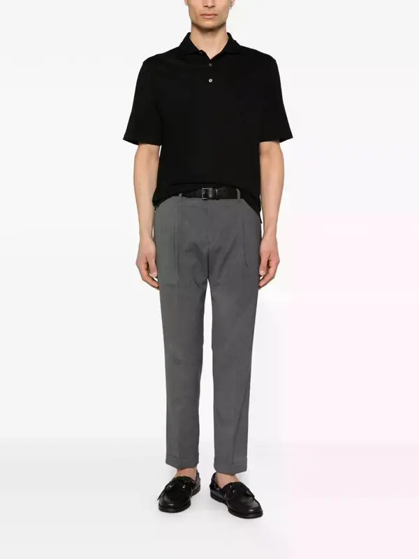 LARDINI Buttoned Polo Shirt - Black