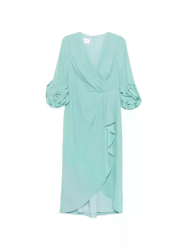Rosa Clara Floral-detail Ruffled Midi Dress