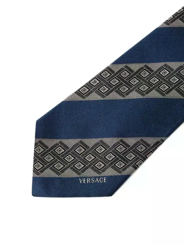 Versace Jacquard Neck Tie - Blue