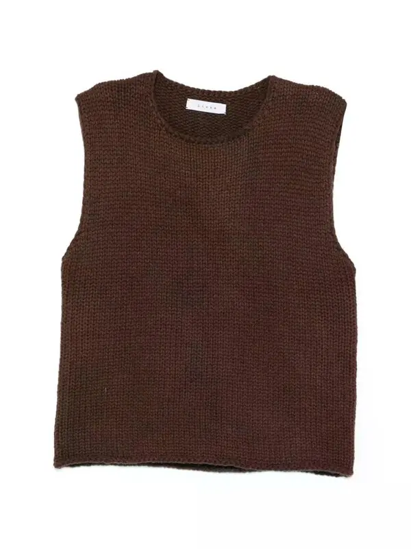 LISKA Round-neck Vest - Brown