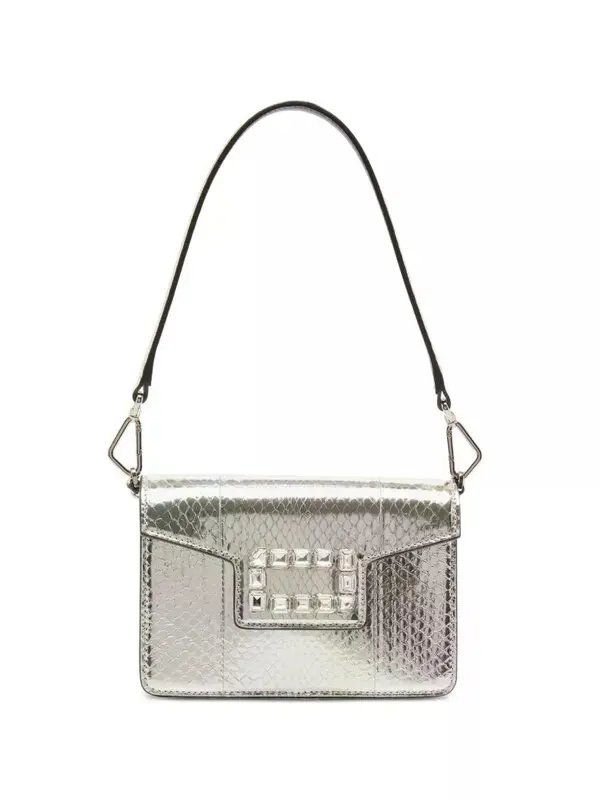 LANCEL Crystal-embellished Snakeskin Shoulder Bag