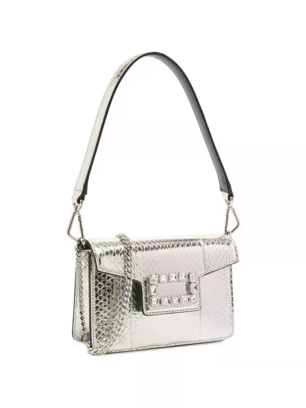 LANCEL Crystal-embellished Snakeskin Shoulder Bag