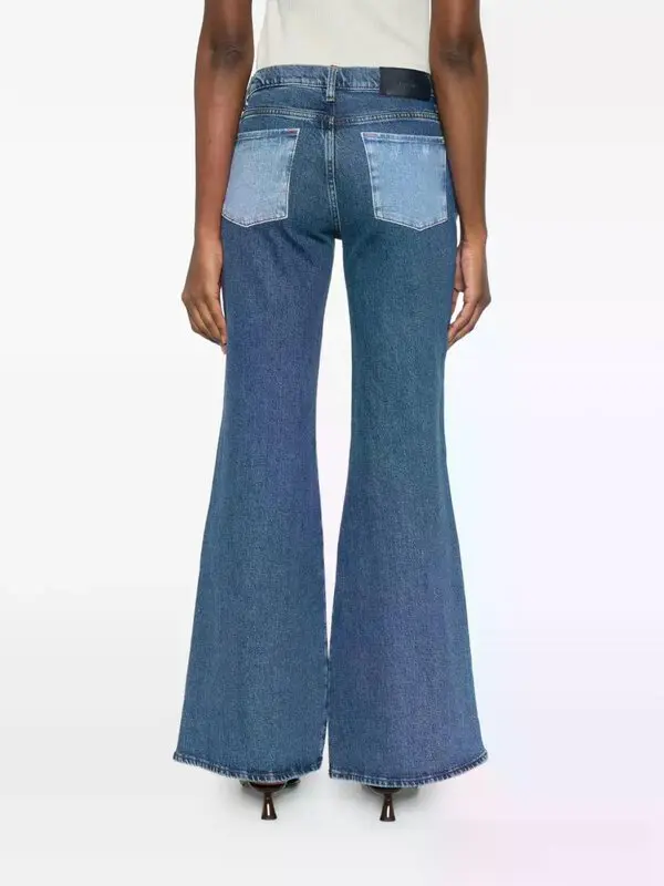 7 For All Mankind Paneled Flared Jeans - Blue