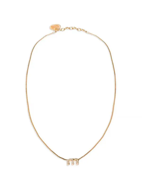 Miu Miu Logo Necklace - Gold