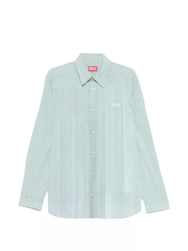 DIESEL® Striped Embroidered Shirt - Green