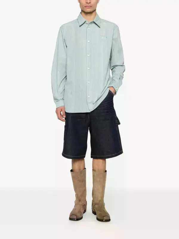 DIESEL® Striped Embroidered Shirt - Green