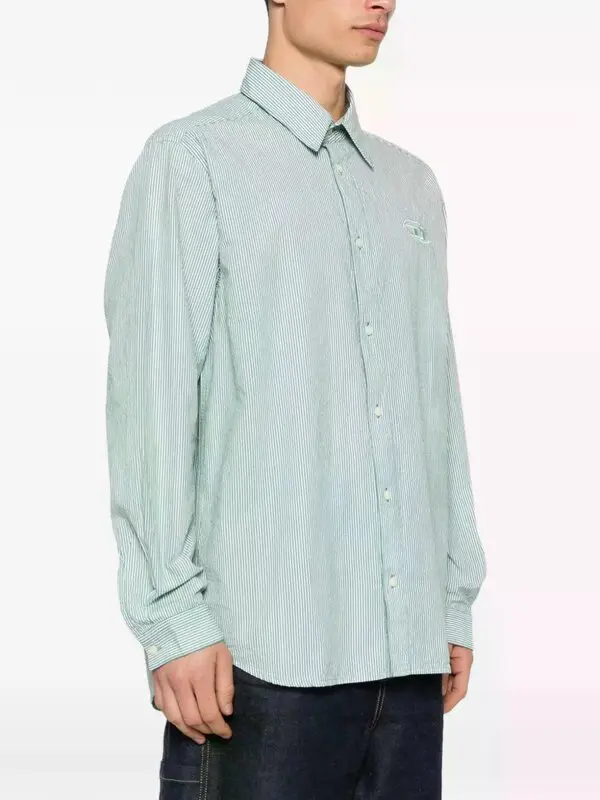 DIESEL® Striped Embroidered Shirt - Green