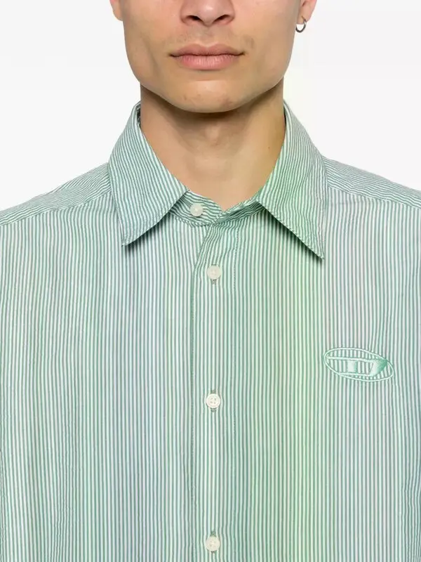 DIESEL® Striped Embroidered Shirt - Green