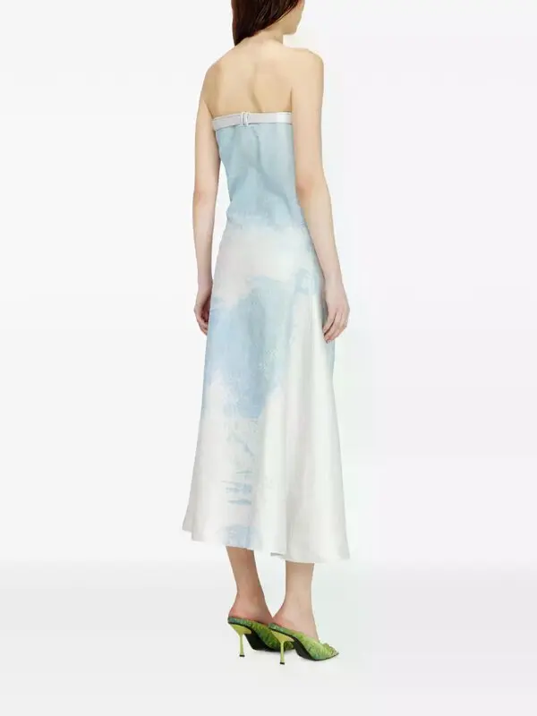 DIESEL® Strapless A-line Dress With Straps And Logo - White