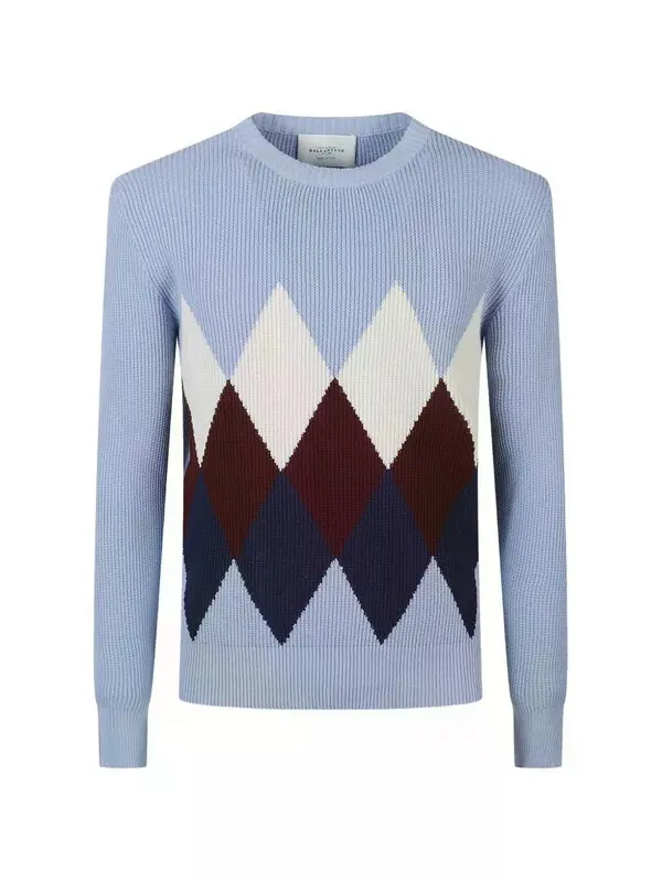 BALLANTYNE Argyle Round-neck Pullover