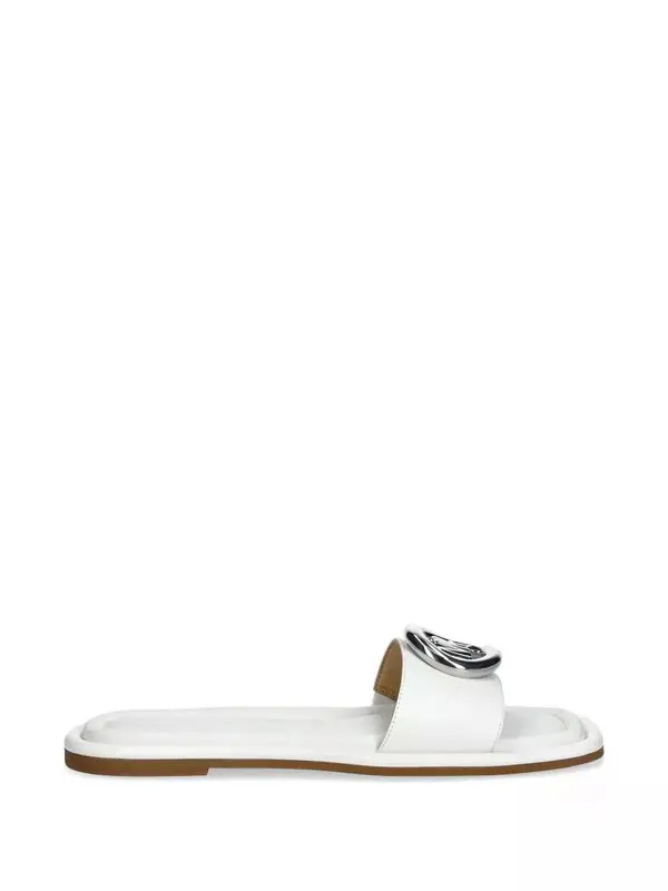 Michael Kors Milan Logo-plaque Flat Sandals - White