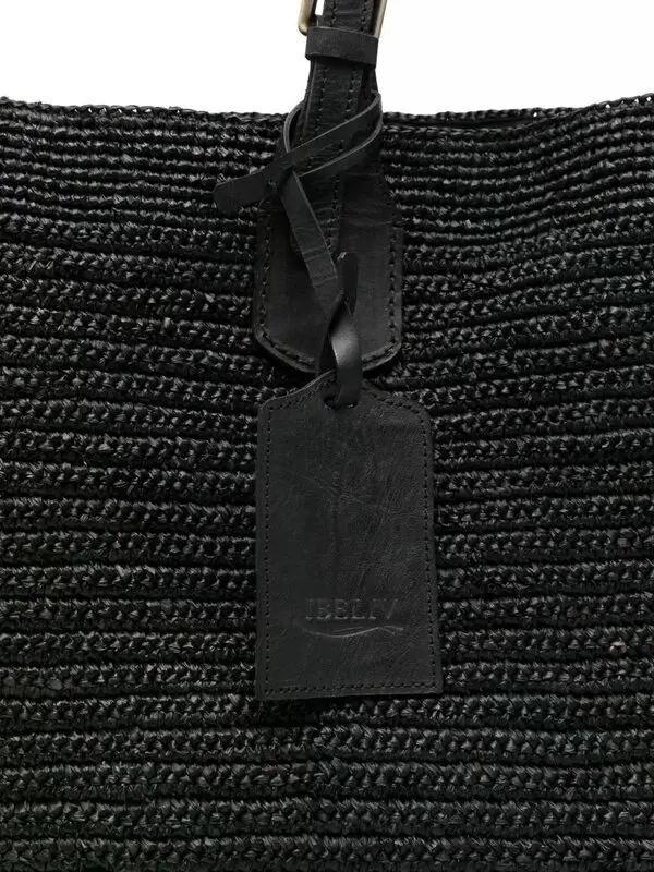 IBELIV Woven Top Handle Shoulder Bag - Black