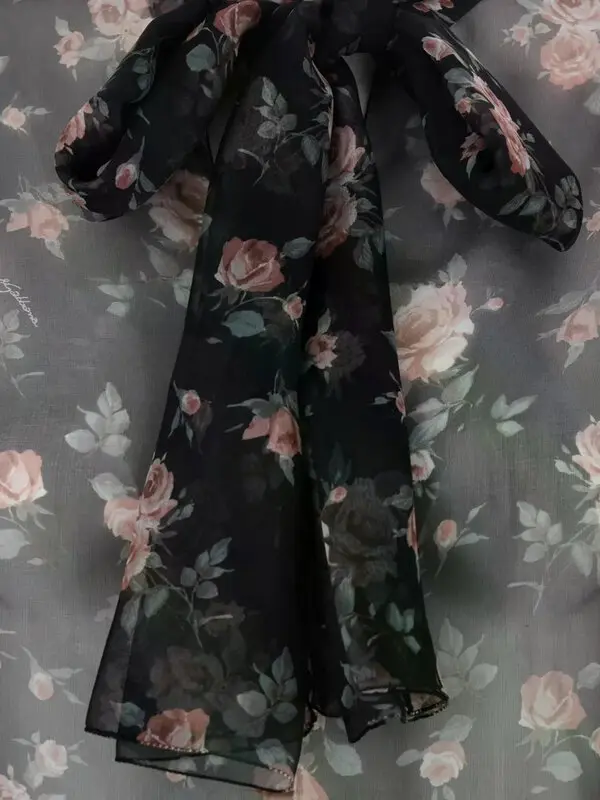 Dolce & Gabbana Floral Print Bow Blouse