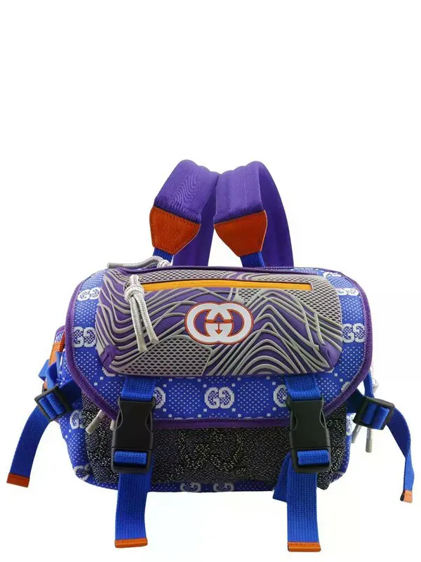 Gucci Small Gg Nylon Daypack Backpack - Blue