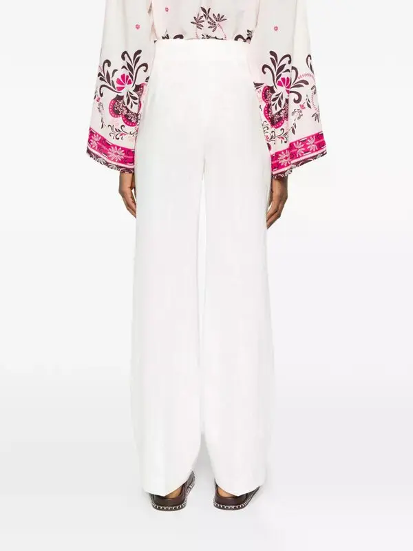 VIA MASINI 80 Linen Wide-leg Trousers