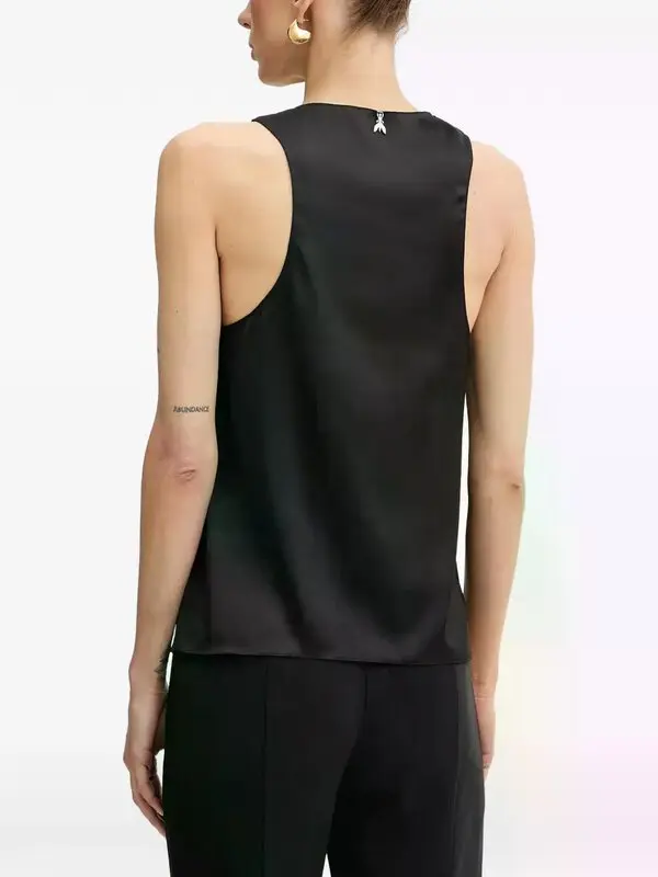 Patrizia Pepe Scoop-neck Sleeveless Blouse With Logo Detail