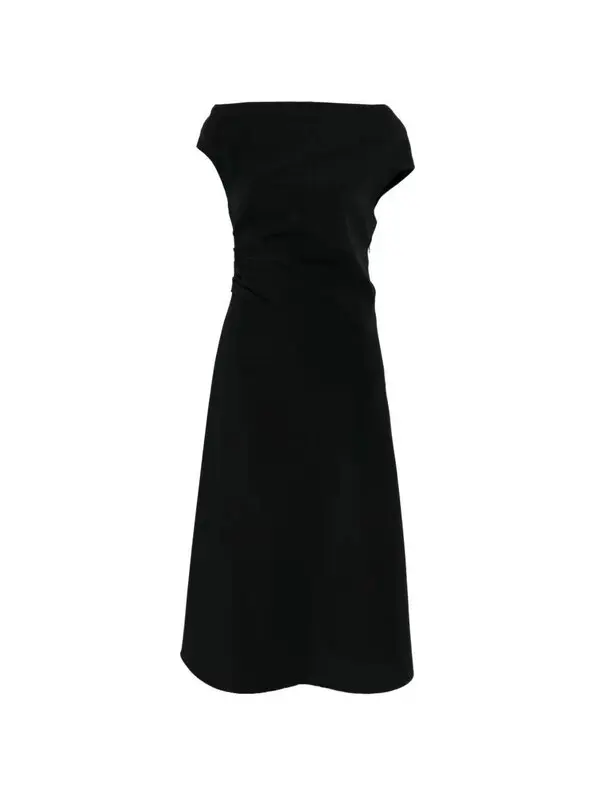 P.a.r.o.s.h Boat-neck Draped Midi Dress - Blue