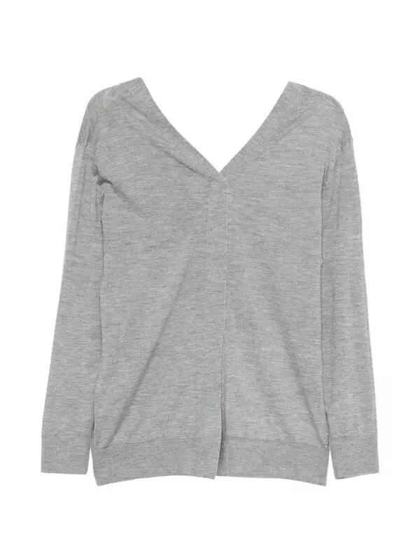 SA SU PHI V-neck Cashmere Sweater - Grey