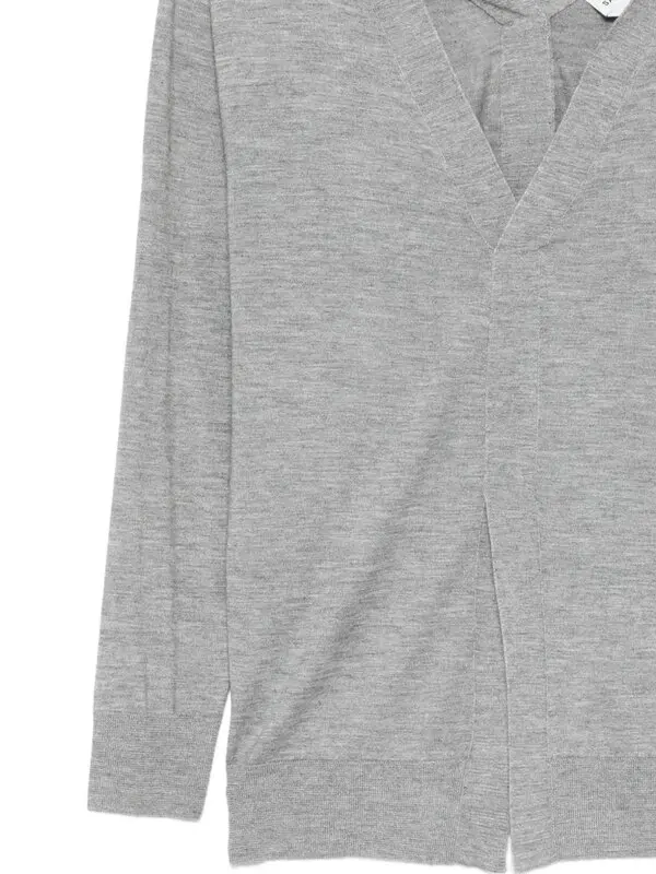 SA SU PHI V-neck Cashmere Sweater - Grey