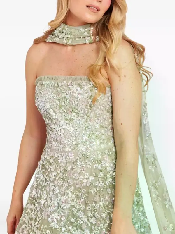 NEEDLE & THREAD Dream Garland Strapless Floral-print Maxi Dress