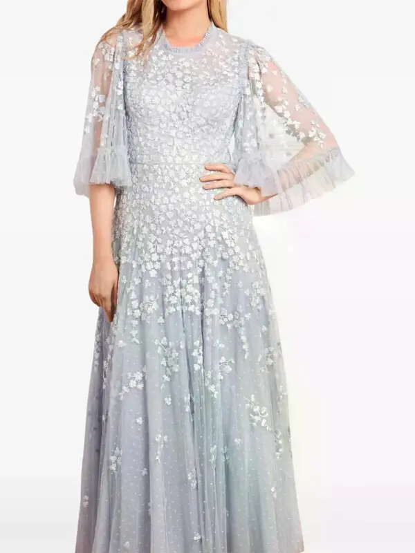 NEEDLE & THREAD Scatter Blossom Round-neck Gown