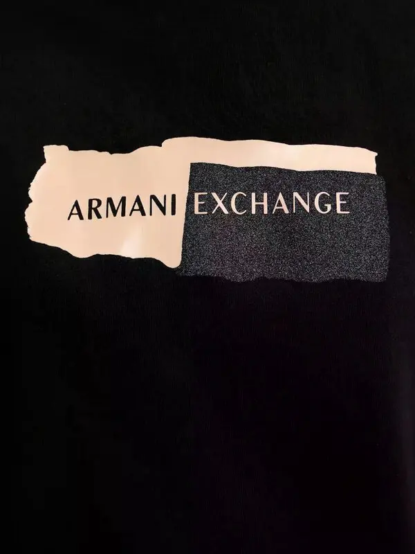 Armani Exchange Graphic Print Mock-neck Sweatshirt - Black