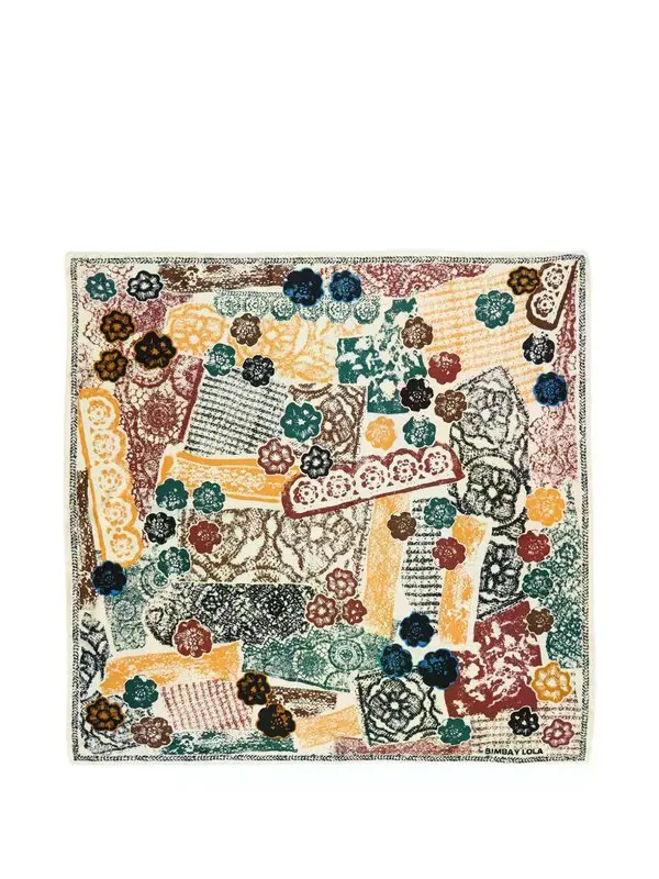 Bimba Y Lola Floral-print Scarf - Neutrals