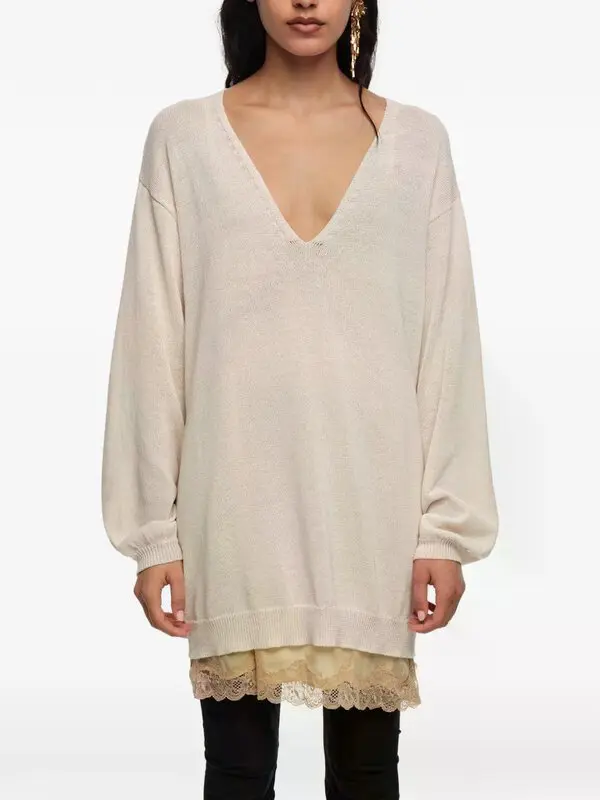 Bimba Y Lola V-neck Balloon Sleeve Top