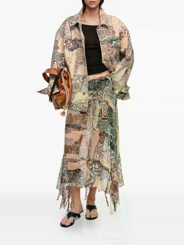 Bimba Y Lola Asymmetric Printed Skirt