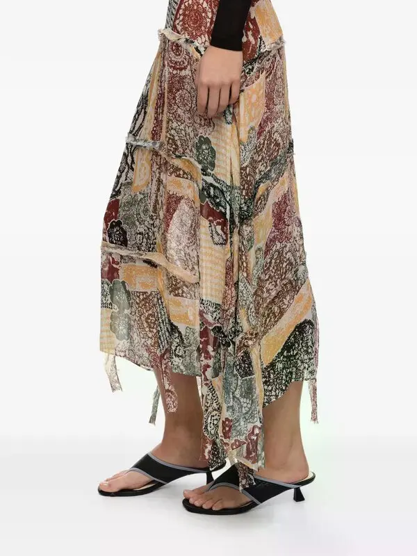 Bimba Y Lola Asymmetric Printed Skirt