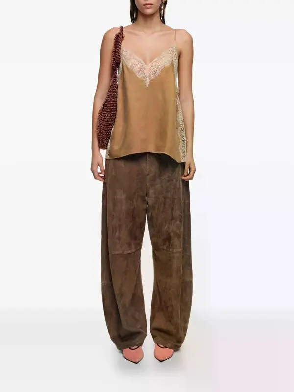 Bimba Y Lola Lace-trimmed V-neck Top