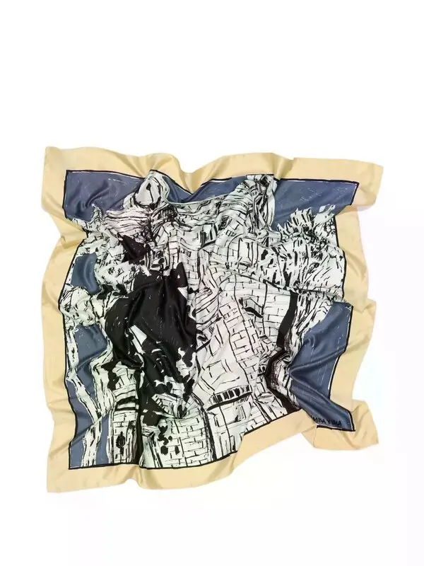 Bimba Y Lola Graphite-patterned Scarf