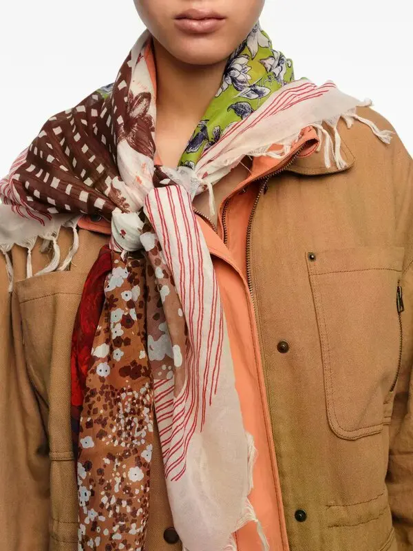 Bimba Y Lola Floral Patchwork Scarf