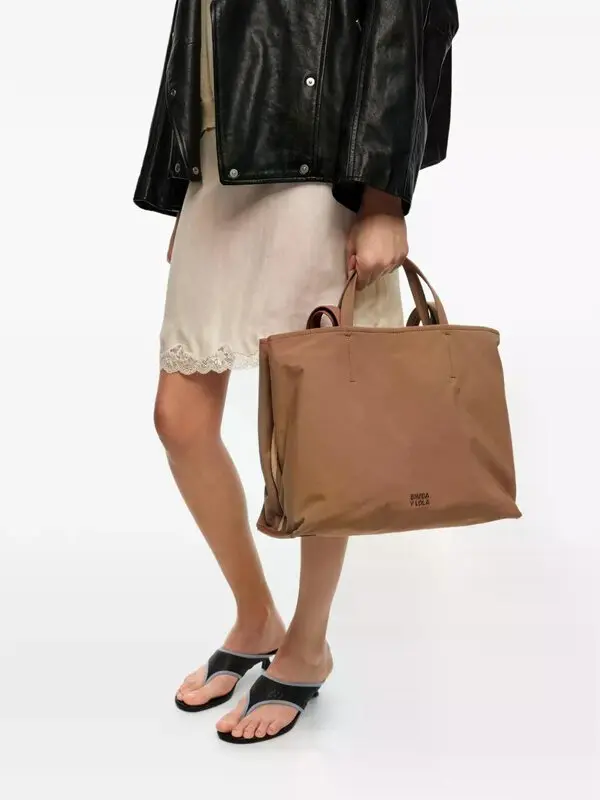 Bimba Y Lola Logo-plaque Tote Bag - Brown