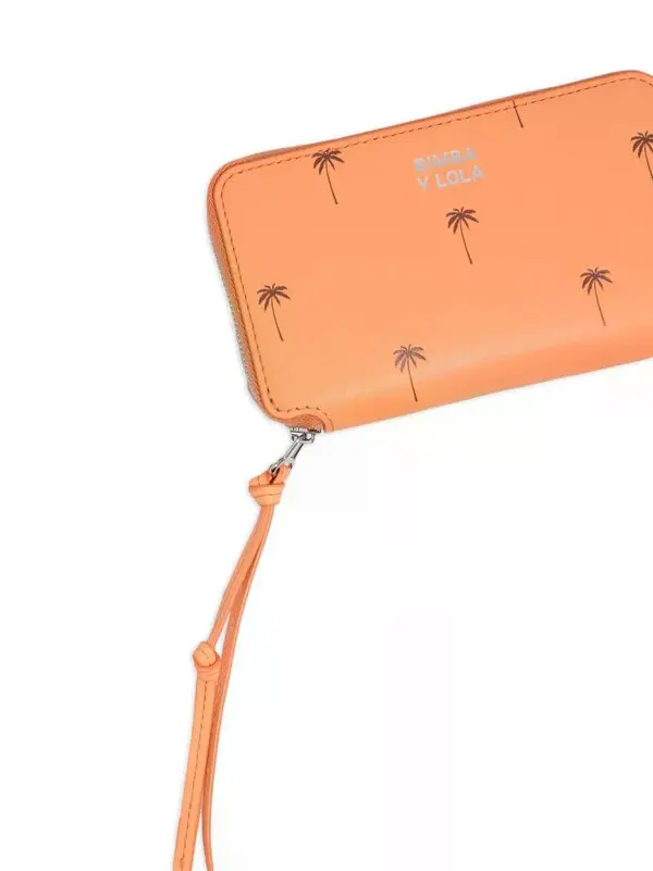 Bimba Y Lola Palms Zip Leather Wallet