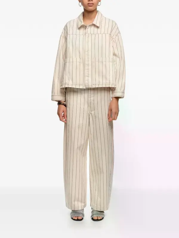 Bimba Y Lola Wide-leg Striped Trousers