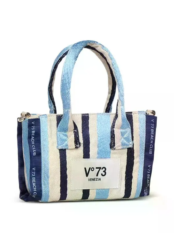 V°73 Mini Striped Top Handle Shoulder Bag - Neutrals