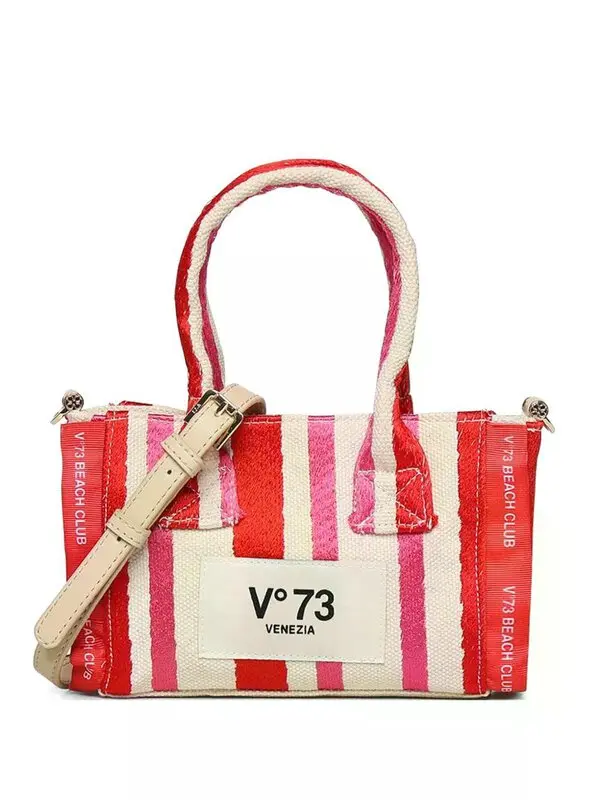 V°73 Mini Striped Top-handle Bag - Red