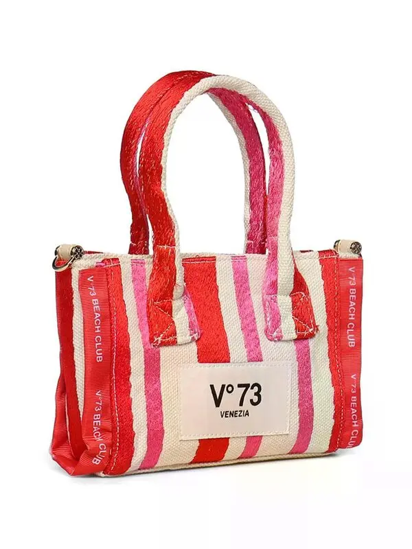 V°73 Mini Striped Top-handle Bag - Red