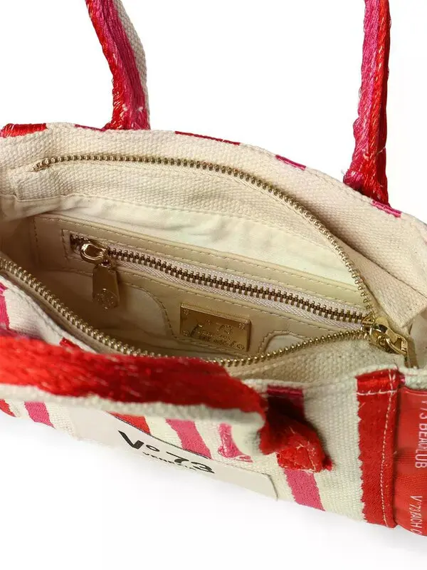 V°73 Mini Striped Top-handle Bag - Red