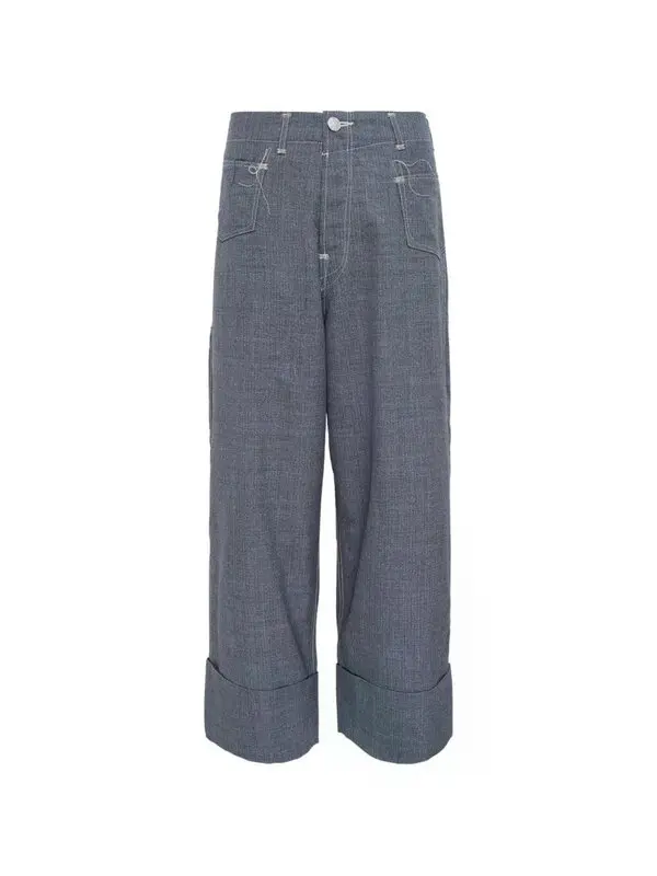 Junya Watanabe X Levi's Cuffed Wool Trousers - Blue